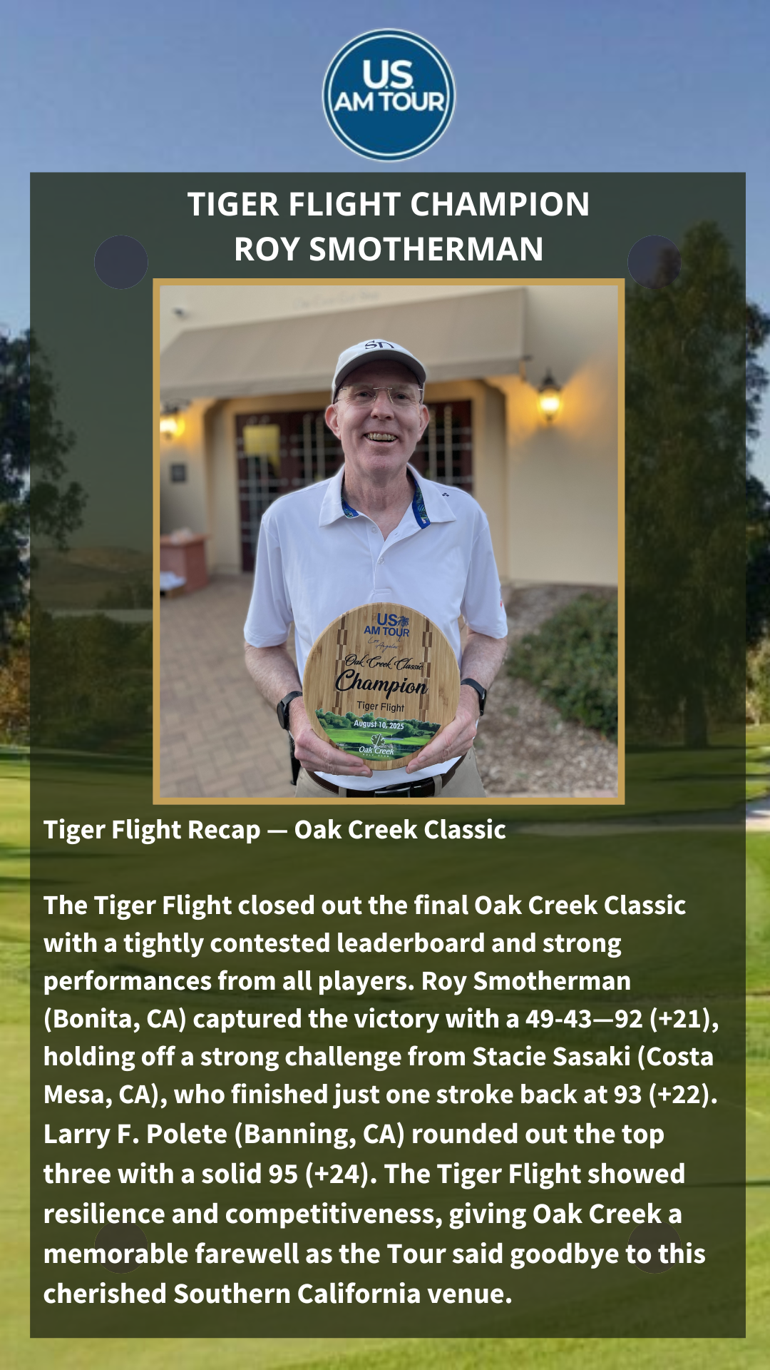 Oak Creek Classic - Player Flight Leaderboard | US Am Tour