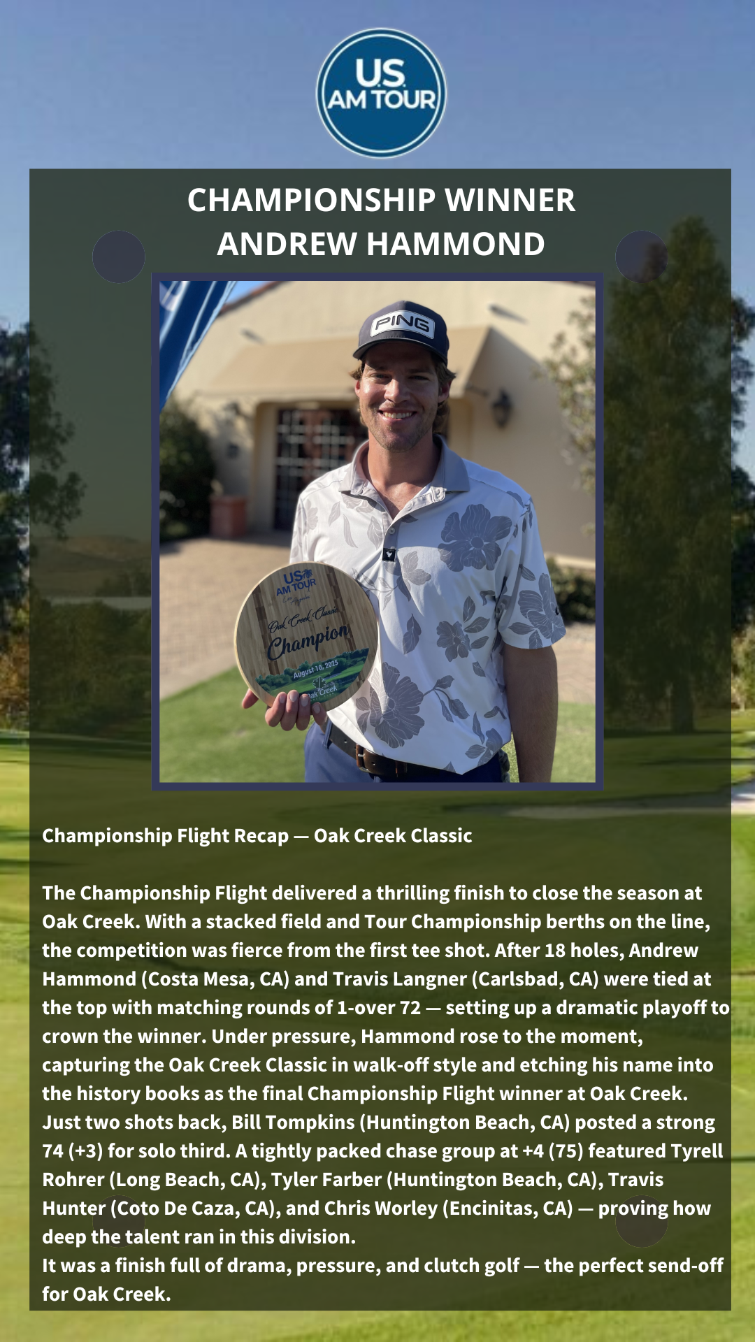 Oak Creek Classic - Player Flight Leaderboard | US Am Tour