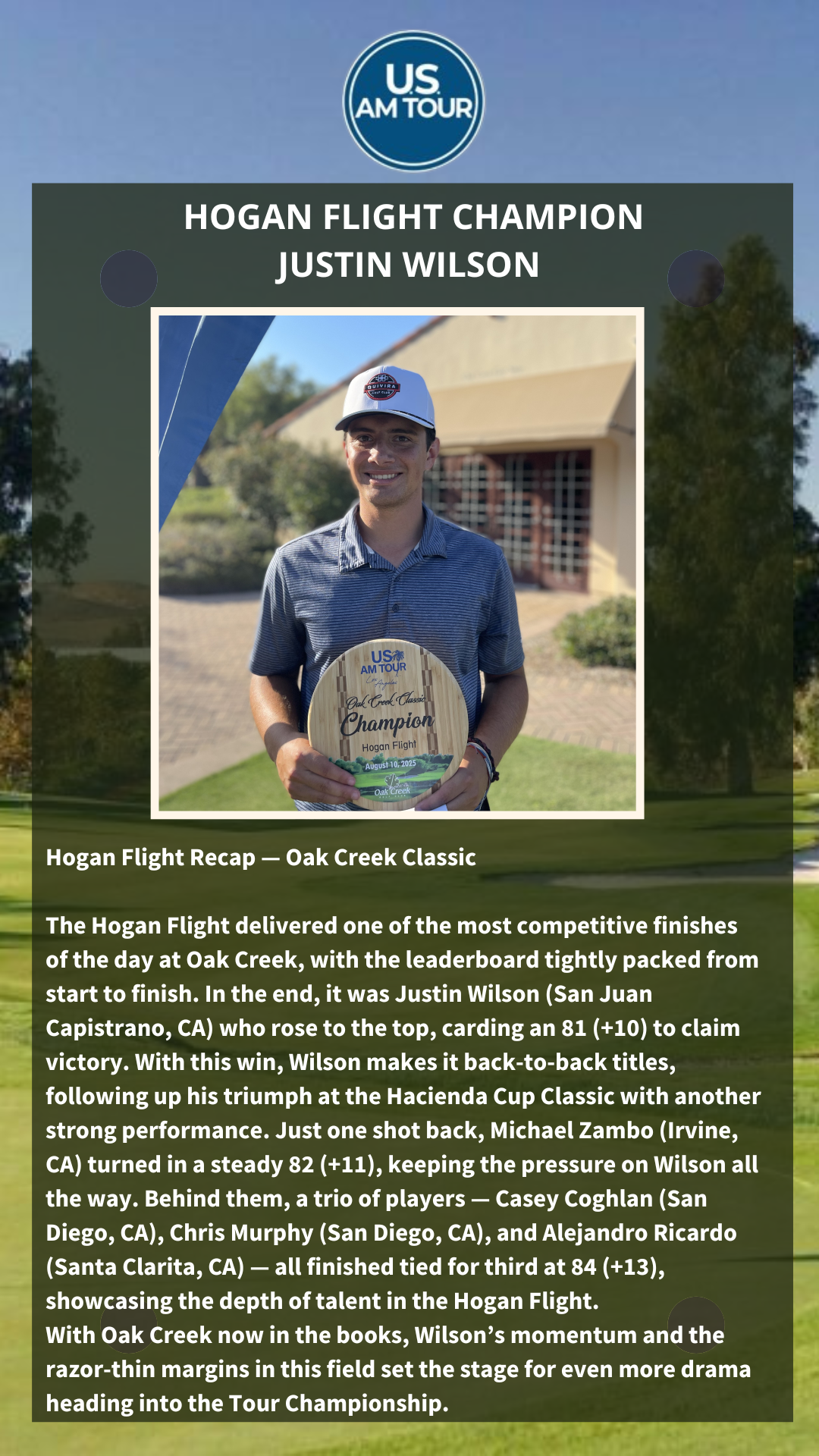 Oak Creek Classic - Player Flight Leaderboard | US Am Tour