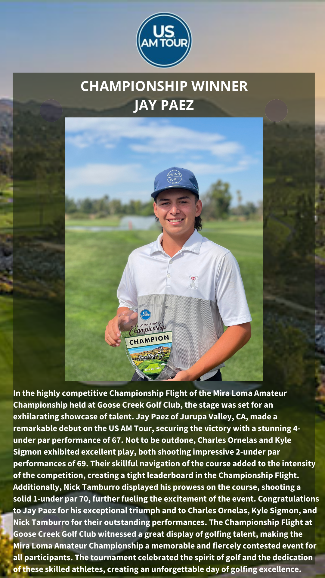 Mira Loma AM Championship - Full Field Scores Leaderboard | US Am Tour
