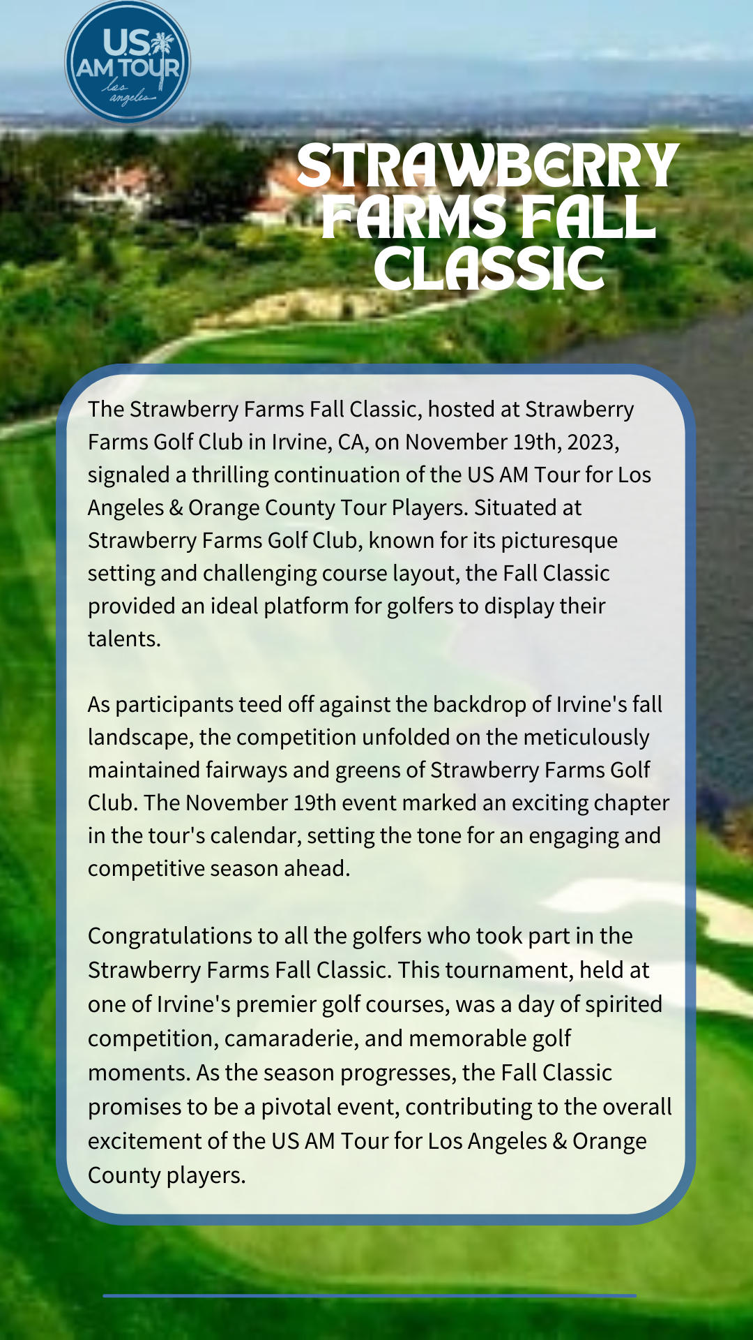 Strawberry Farms - Tournament Information Page | US Am Tour